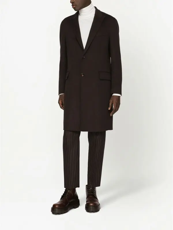 Dolce & Gabbana Single-breasted Cashmere Coat - Brown