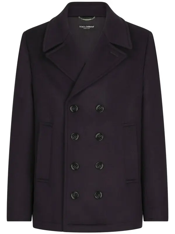 Dolce & Gabbana Double-breasted Cashmere Pea Coat - Blue