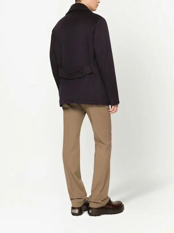 Dolce & Gabbana Double-breasted Cashmere Pea Coat - Blue