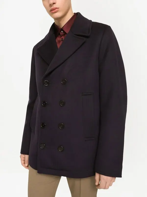 Dolce & Gabbana Double-breasted Cashmere Pea Coat - Blue
