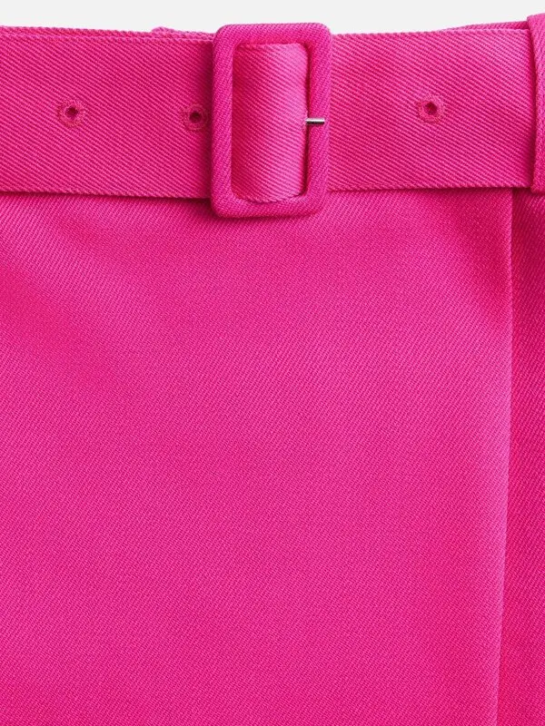 Ami Belted Midi Skirt