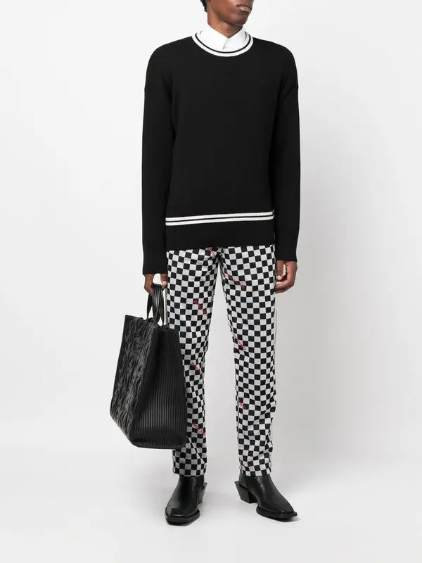 Palm Angels Check-pattern Track Pants - Black