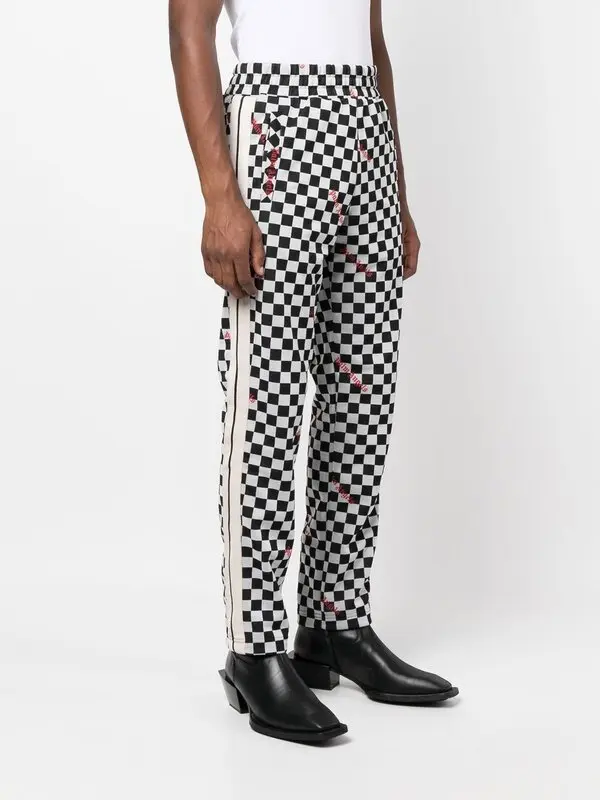 Palm Angels Check-pattern Track Pants - Black