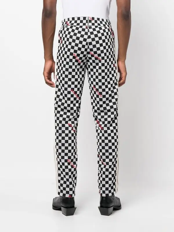 Palm Angels Check-pattern Track Pants - Black