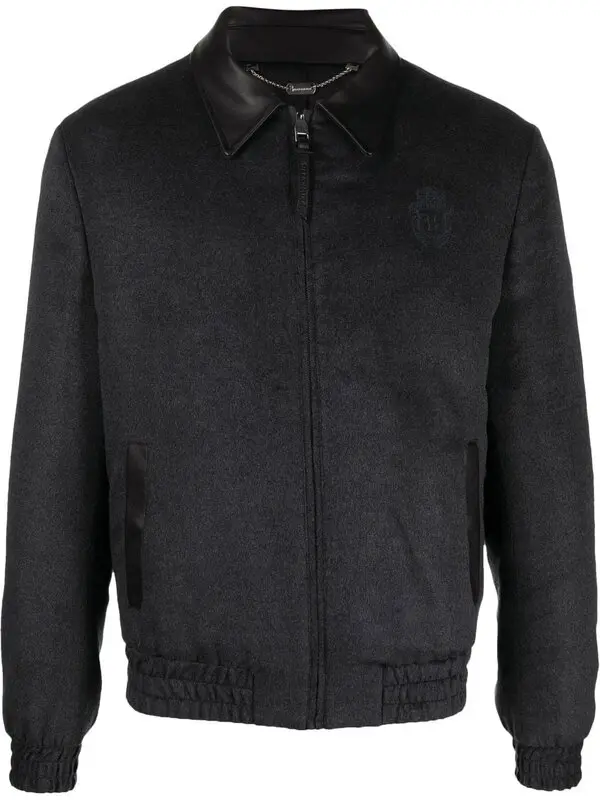 BILLIONAIRE Crest-print Silk Bomber Jacket