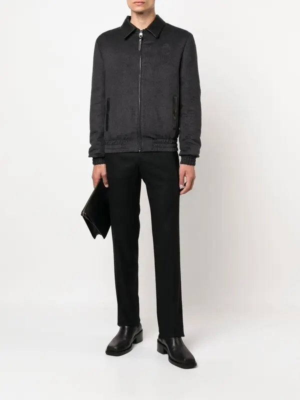 BILLIONAIRE Crest-print Silk Bomber Jacket