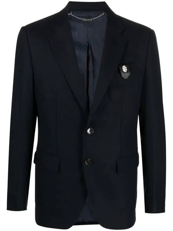 BILLIONAIRE Chest-pocket Fitted Blazer - Black