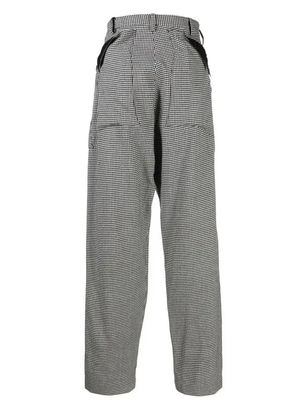 SULVAM Houndstooth Wide Tapered Trousers