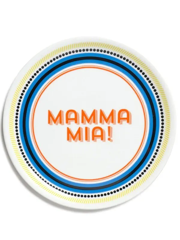 BITOSSI HOME 6 Piece Mamma Mia Pizza Plate Set - White