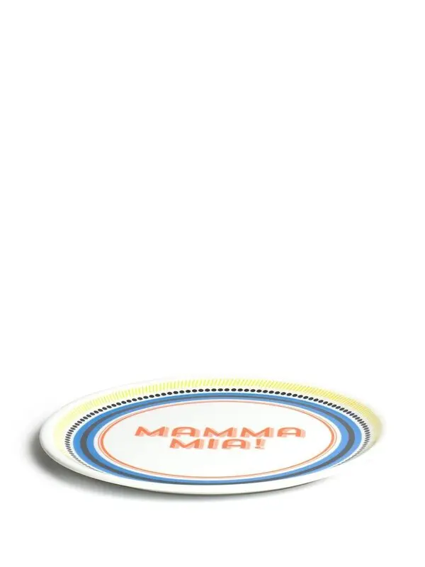BITOSSI HOME 6 Piece Mamma Mia Pizza Plate Set - White