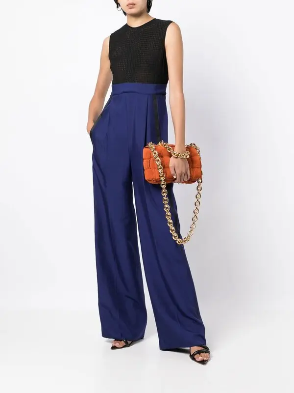 FERRAGAMO Two-tone Silk Jumpsuit