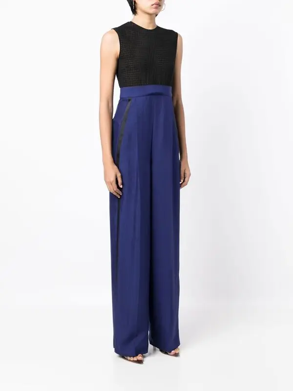 FERRAGAMO Two-tone Silk Jumpsuit