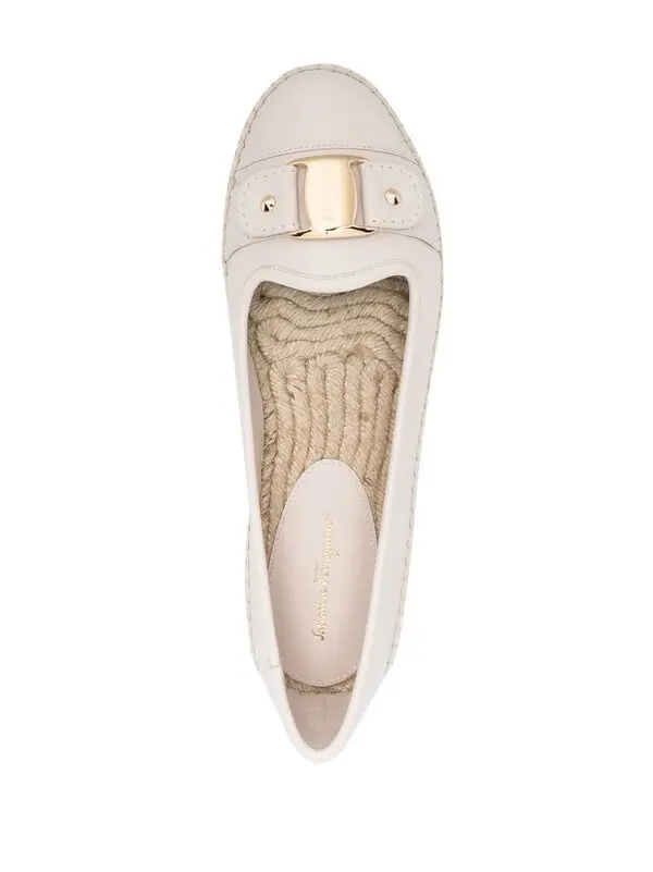 FERRAGAMO Vara Buckle-detail Espadrilles - Neutrals