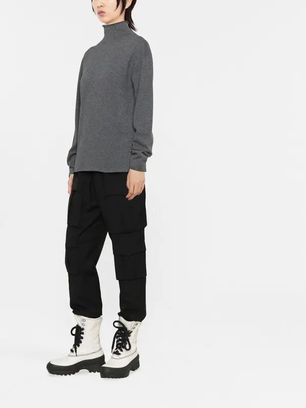 JIL SANDER Mock-neck Knitted Jumper - Grey