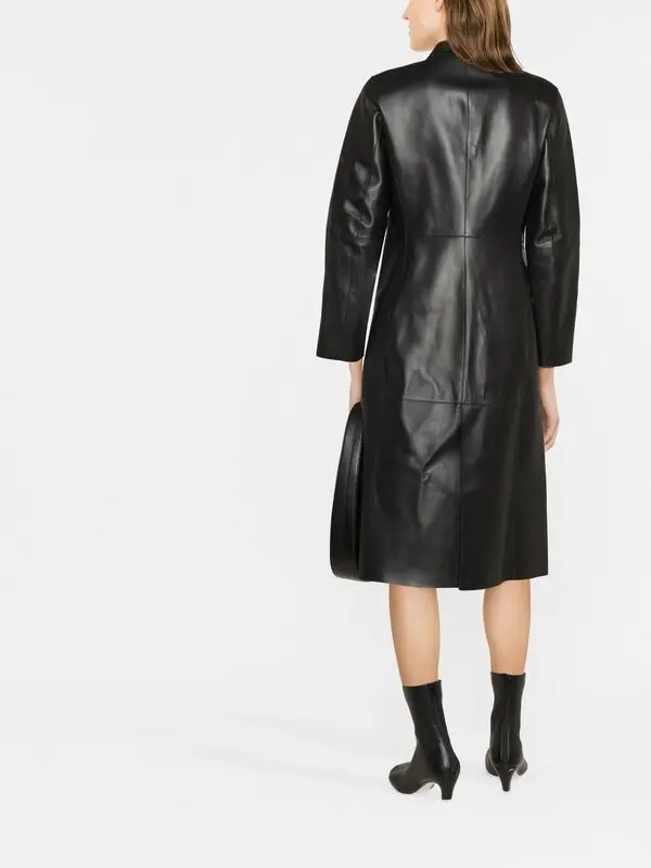 TOTEME Single-breasted Mid-length Leather Coat