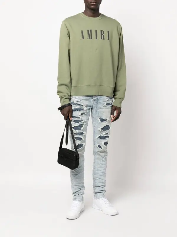 Amiri Logo Print Crew Neck Sweatshirt
