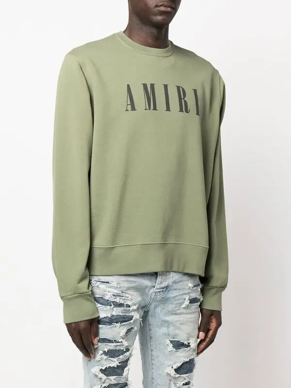 Amiri Logo Print Crew Neck Sweatshirt