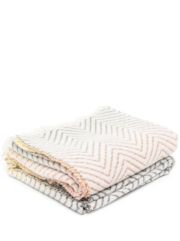 Missoni Zigzag-knit Wool Throw - Yellow