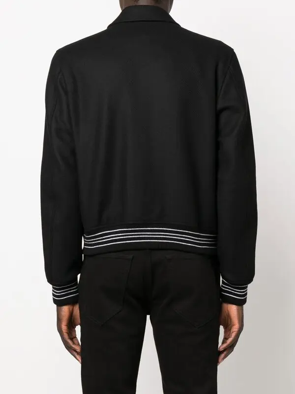 Amiri Bones Varsity Appliqué Bomber Jacket - Black