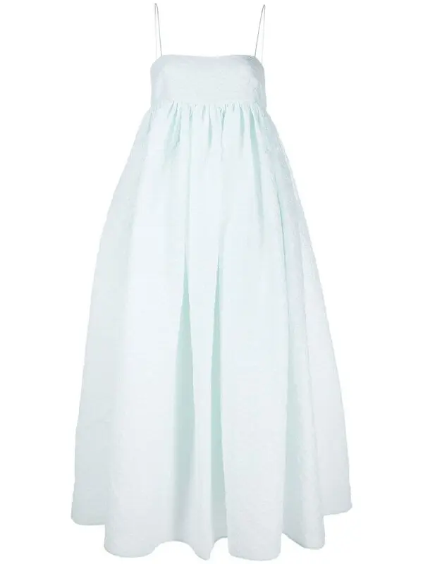 Cecilie Bahnsen Voluminous Empire-Line Maxi Dress In Green - 15% Off |  Editorialist