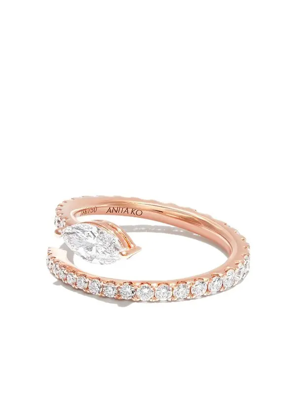ANITA KO 18kt Rose Gold Diamond Ring - Pink
