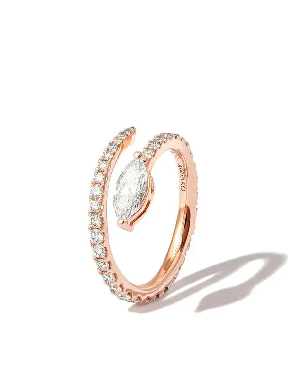 ANITA KO 18kt Rose Gold Diamond Ring - Pink
