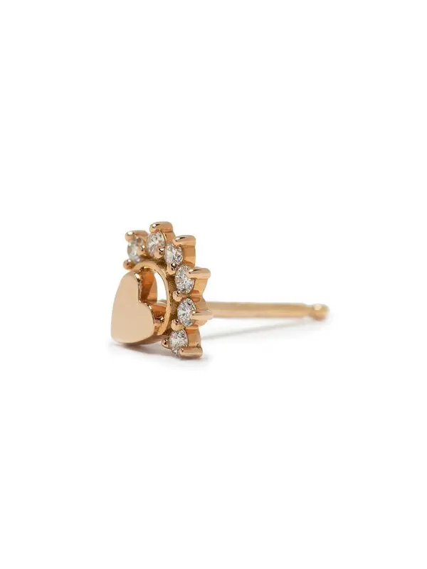NOUVEL HERITAGE 18kt Rose Mystic Love Diamond Stud Earrings