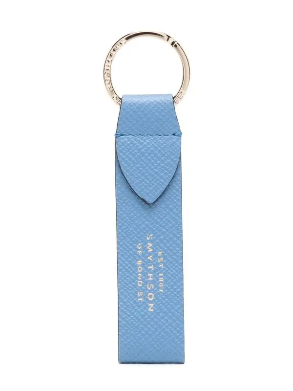 Smythson Leather Keyring - Blue