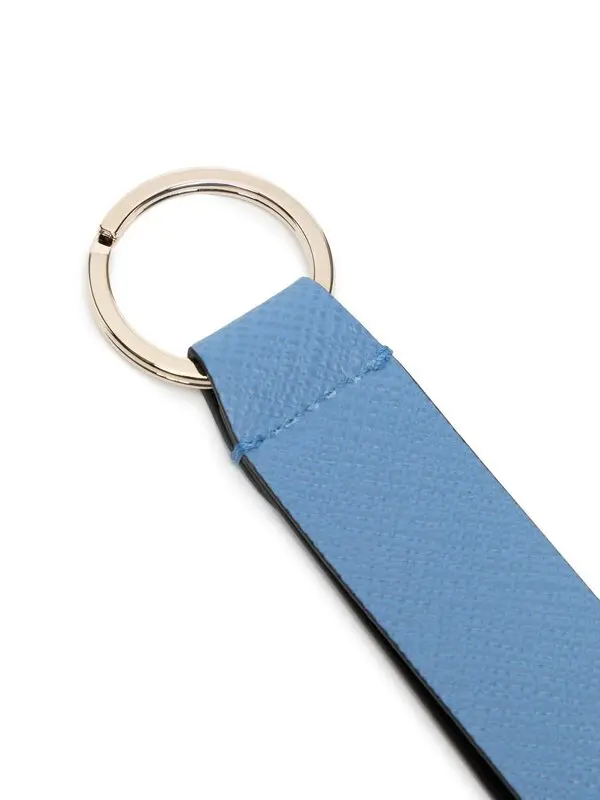 Smythson Leather Keyring - Blue