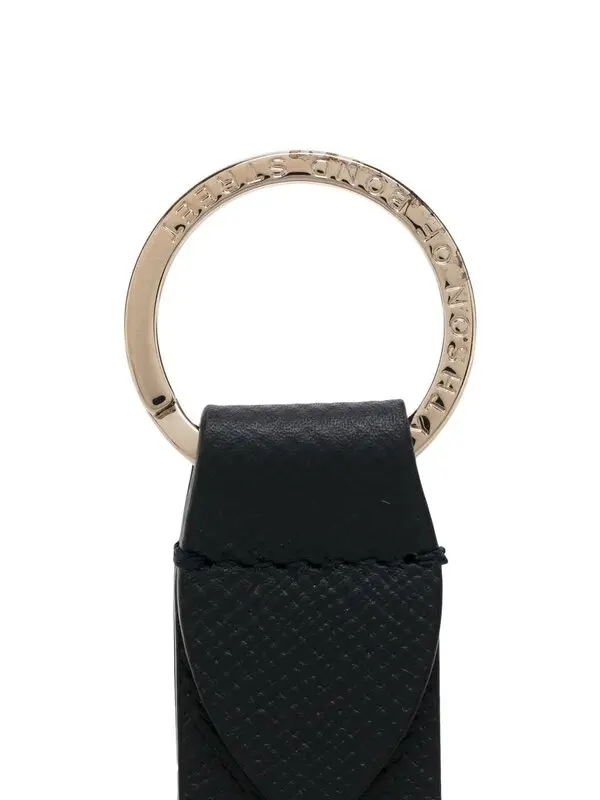 Smythson Logo-tag Keychain - Black