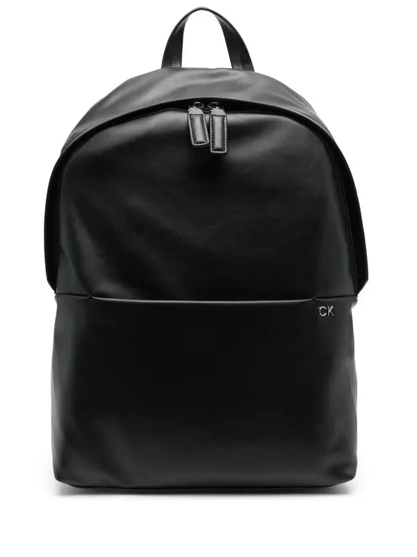 Calvin Klein Logo Zipped Backpack - Black