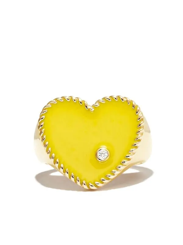 Yvonne Léon 9kt Yellow Enamel And Diamond Ring