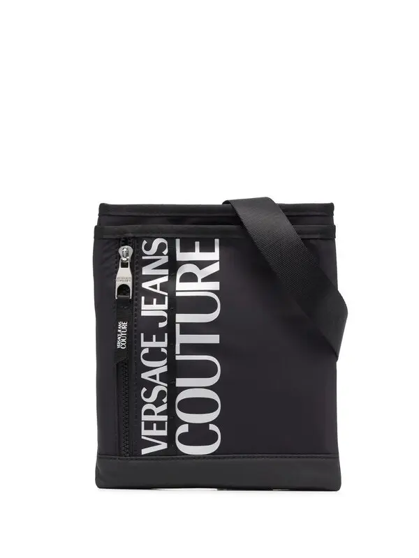Versace Logo Print Crossbody Bag - Black