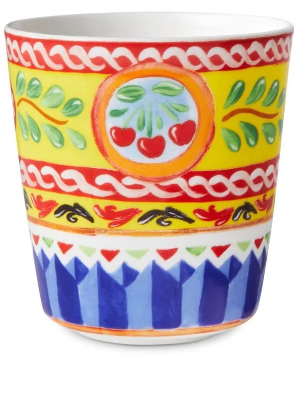 Dolce & Gabbana Patterned-floral-print Fine-porcelain Glasses