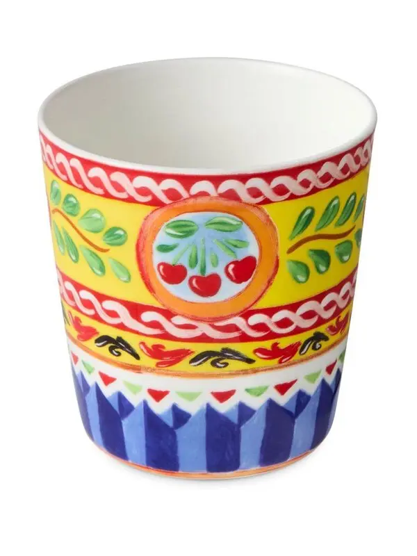Dolce & Gabbana Patterned-floral-print Fine-porcelain Glasses