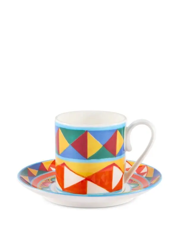 Dolce & Gabbana Geometric-pattern Porcelain Espresso-set