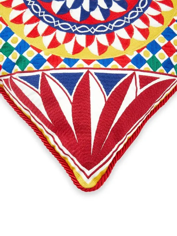 Dolce & Gabbana Geometric-embroidered Medium Cushion