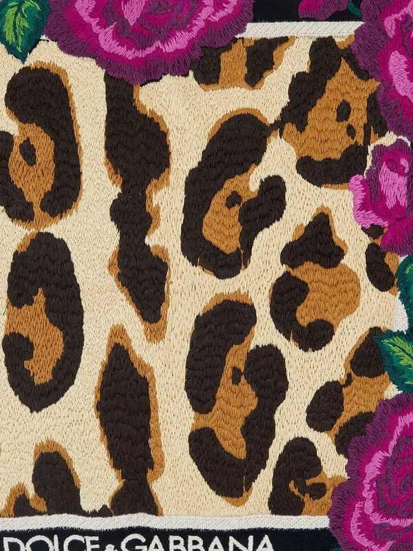 Dolce & Gabbana Leopard-print Embroidered Small Cushion