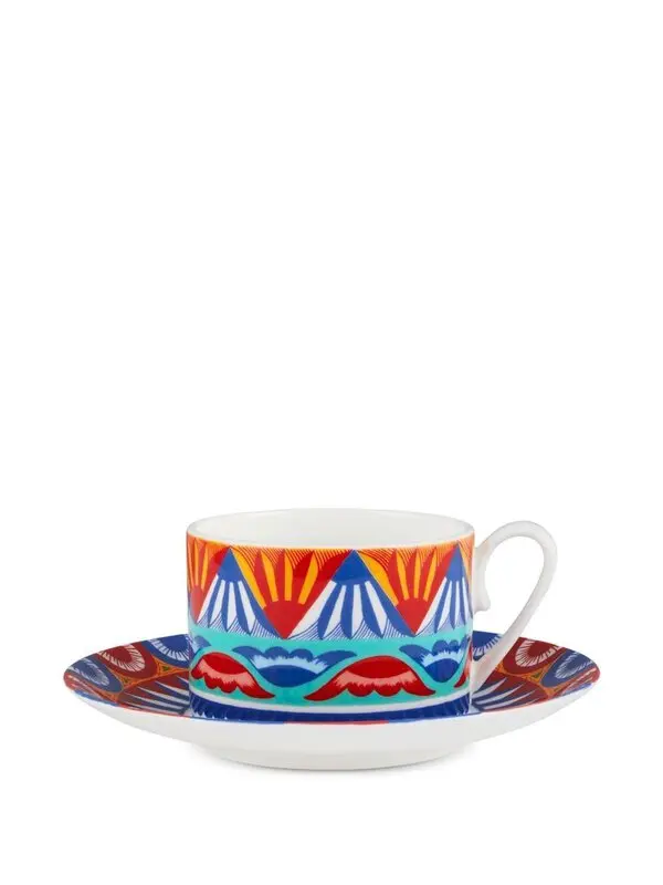 Dolce & Gabbana Geometric-pattern Porcelain Tea-set