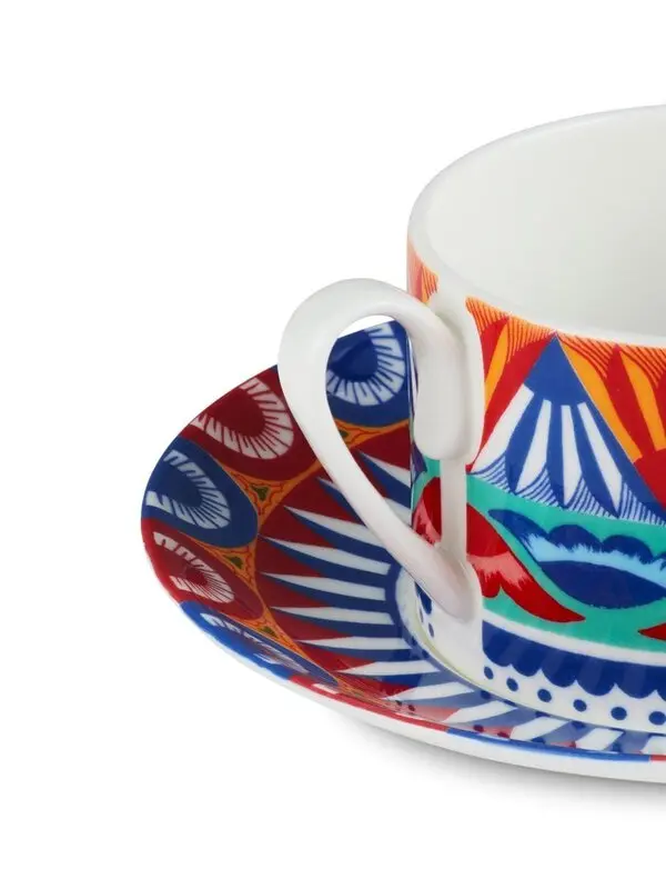 Dolce & Gabbana Geometric-pattern Porcelain Tea-set