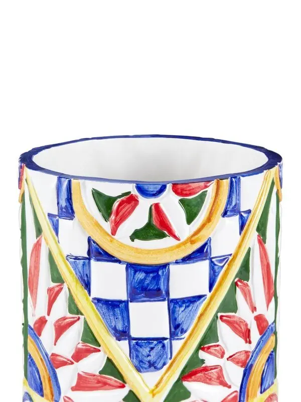 Dolce & Gabbana Carretto-print Ceramic Vase - Yellow