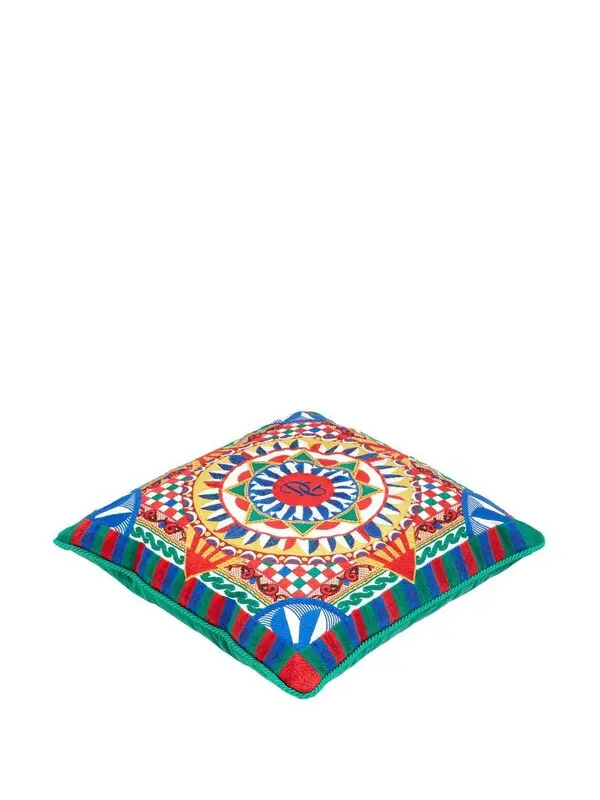 Dolce & Gabbana Embroidered Carretto-print Cushion