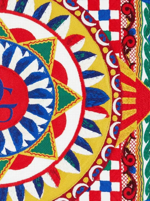 Dolce & Gabbana Embroidered Carretto-print Cushion