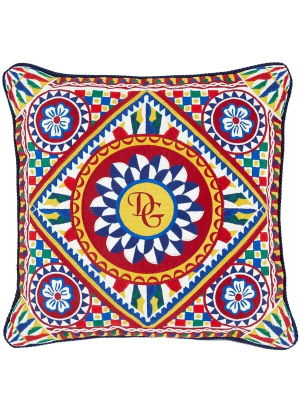 Dolce & Gabbana Embroidered Carretto-print Cushion