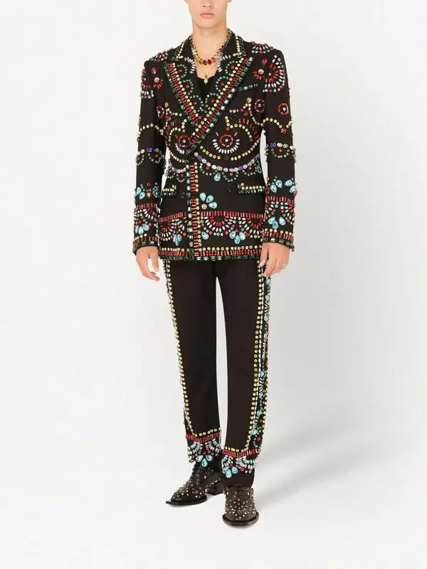 Dolce & Gabbana Crystal-embellished Wool Trousers