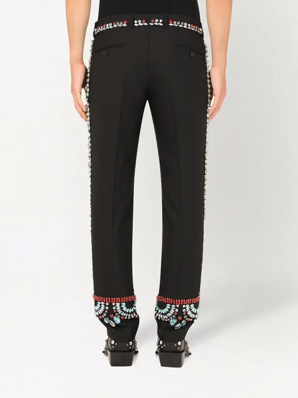 Dolce & Gabbana Crystal-embellished Wool Trousers