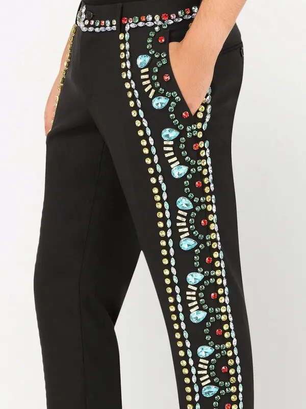 Dolce & Gabbana Crystal-embellished Wool Trousers