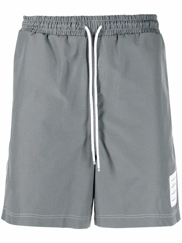 Thom Browne Drawstring-waist Track Shorts - Grey