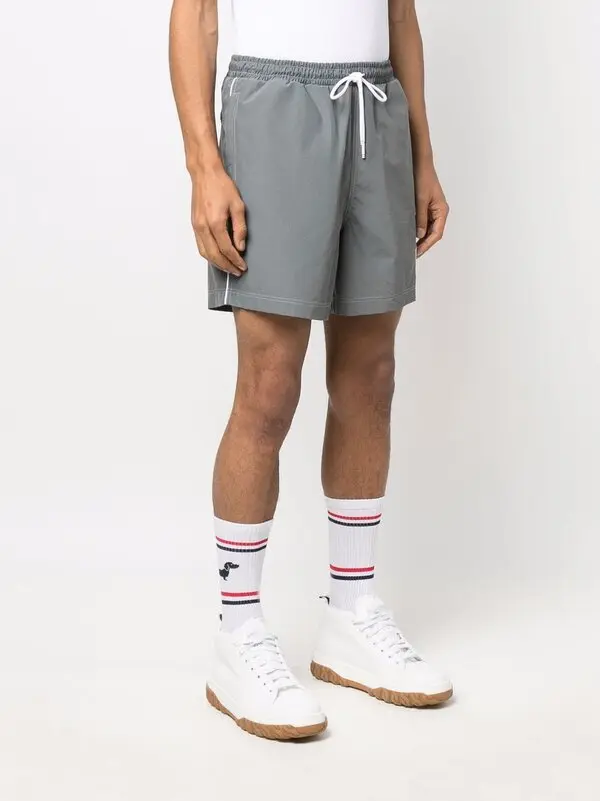 Thom Browne Drawstring-waist Track Shorts - Grey