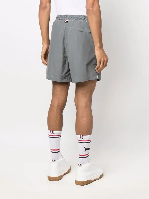 Thom Browne Drawstring-waist Track Shorts - Grey